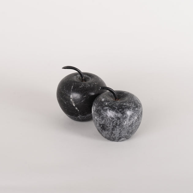 Small grey marble apple – thecuriouscollector.myshopify.com