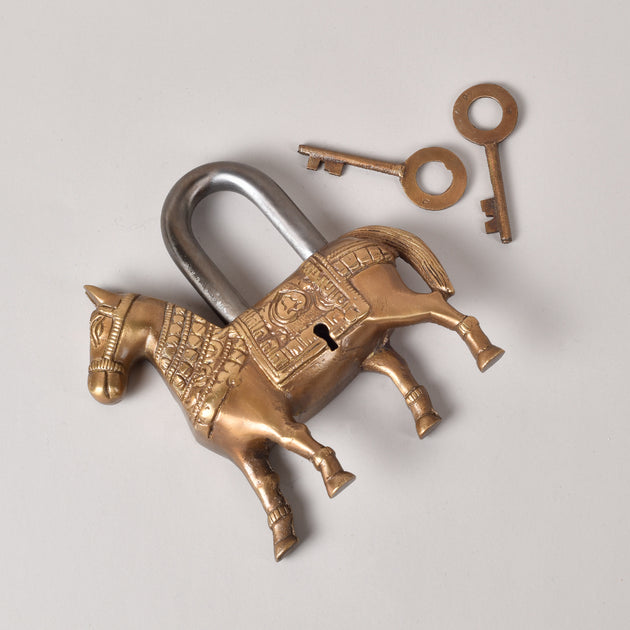 Handmade Brass Horse padlock. – thecuriouscollector.myshopify.com