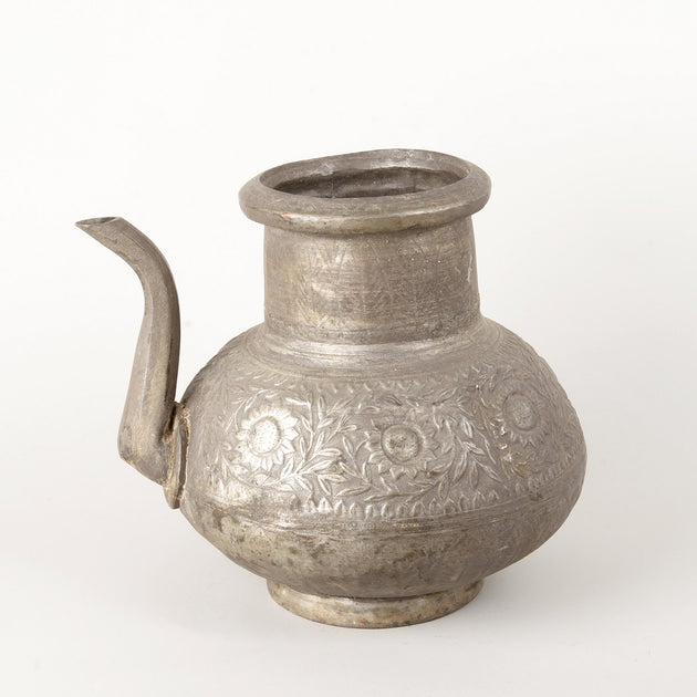Antique Carved Silver Plate Indian Surahi – thecuriouscollector ...